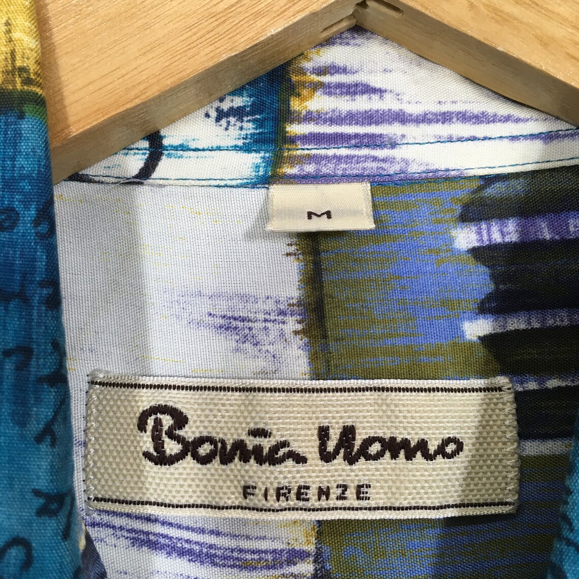 Vintage Bonia Uomo Firenze Paisley Pattern Shirt Large Novelty Baroque ...