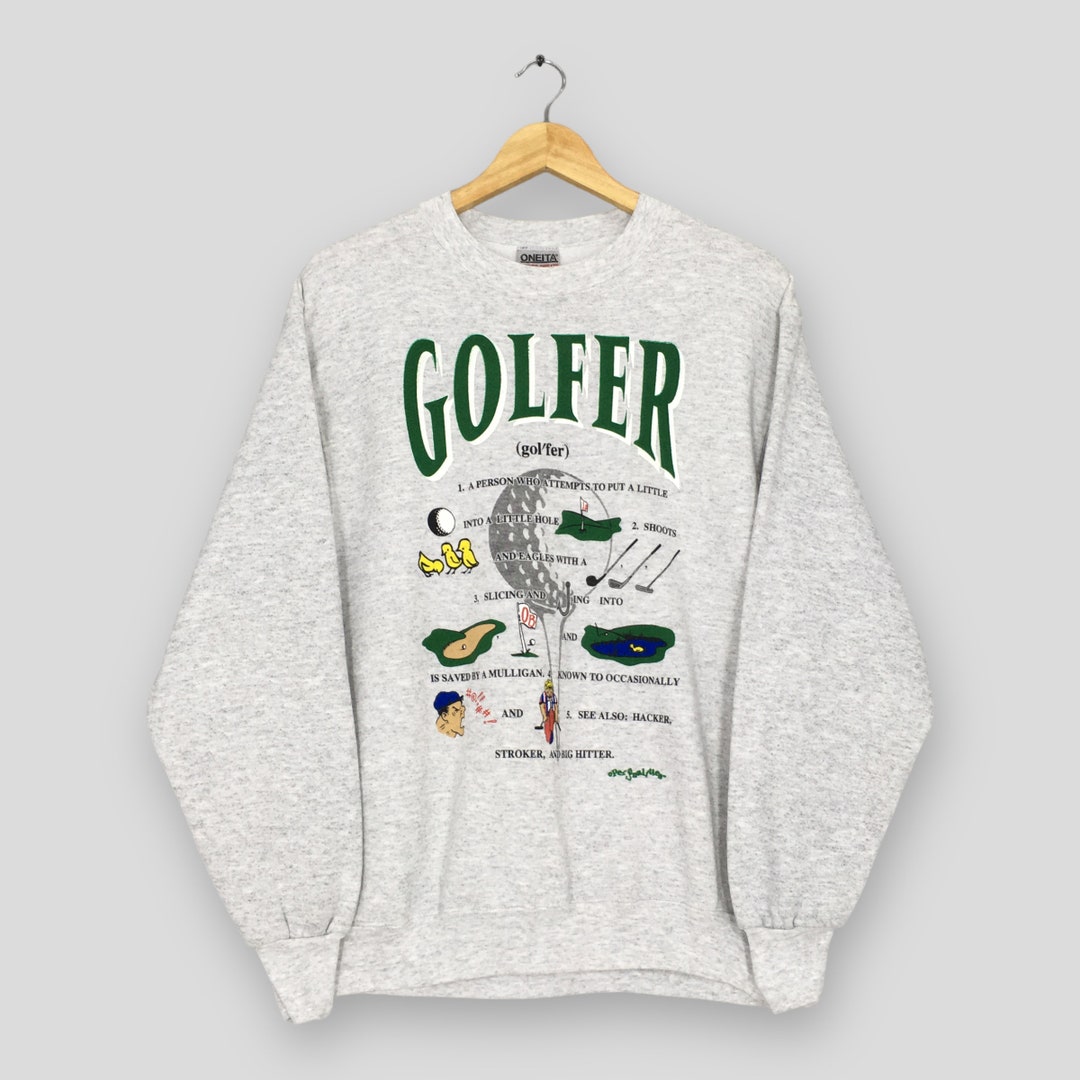 Vintage 90s Classic Golfer Player Gray Sweatshirt Medium Golfer ...
