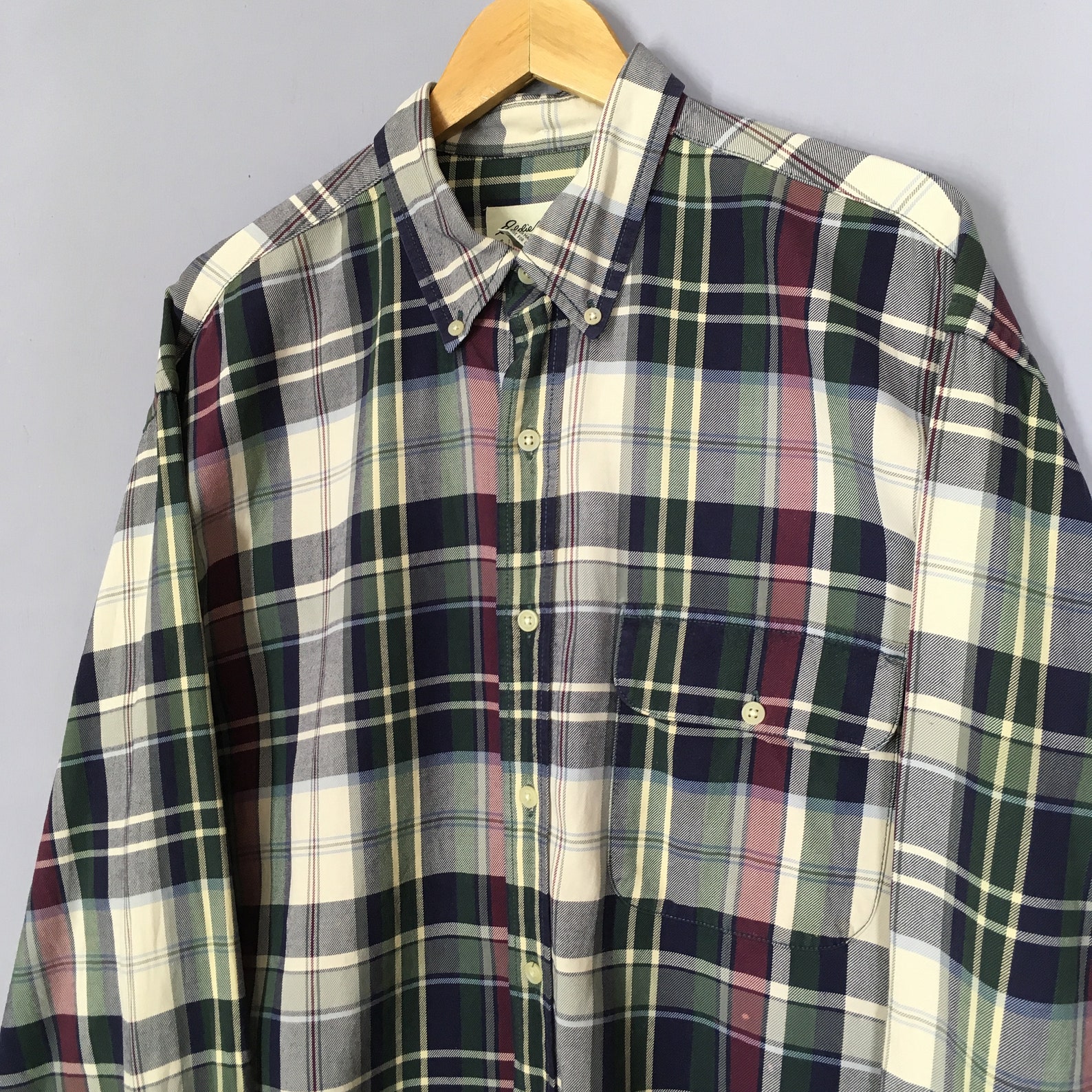 Vintage Eddie Bauer Plaid Checkered Flannel Shirt Large Eddie Bauer ...
