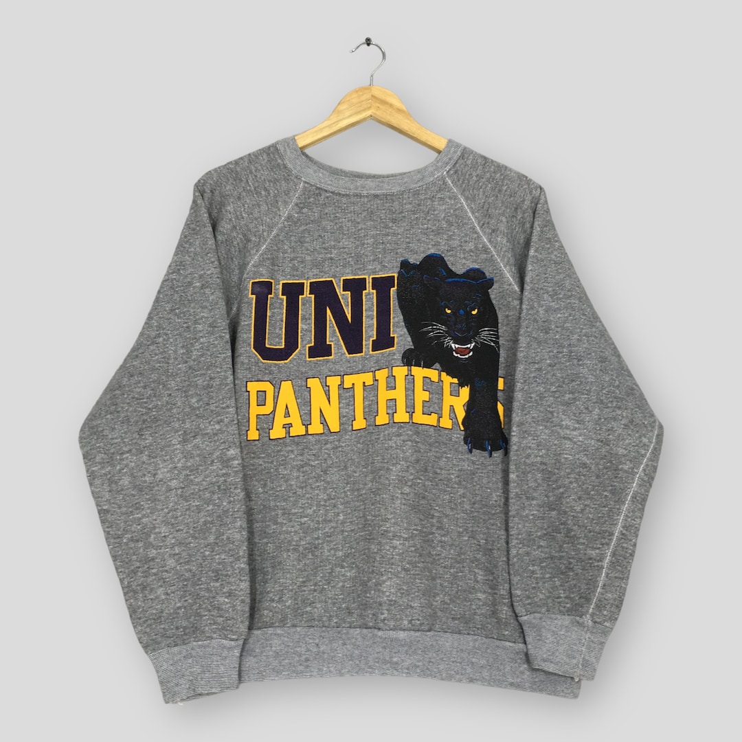 Vintage 80s Northern Iowa Panthers NCAA Sweatshirt Medium UNI Panthers Football Logo Sweater ...