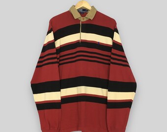 Vintage Polo Ralph Lauren Polo Rugby Shirt Medium Polo Ralph Lauren Stripes Blue Black Shirt ...