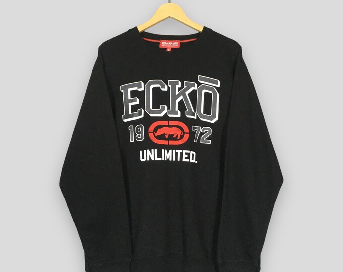 Vintage Ecko Unlimited Black Sweatshirt Xlarge Ecko Unlimited Spell Out Logo Sweater Ecko ...