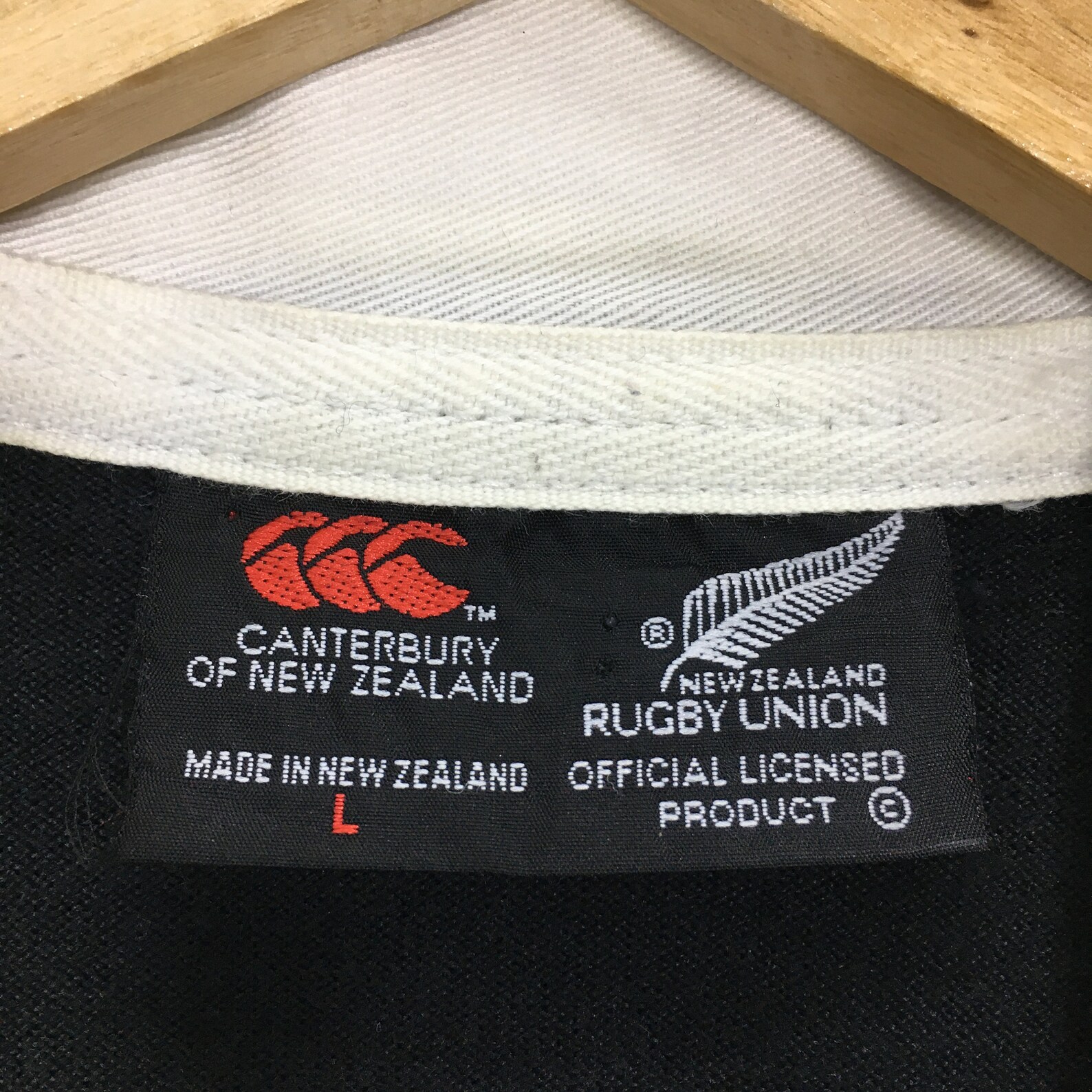Vintage Canterbury of New Zealand All Blacks Polo Rugby Shirt Large ...