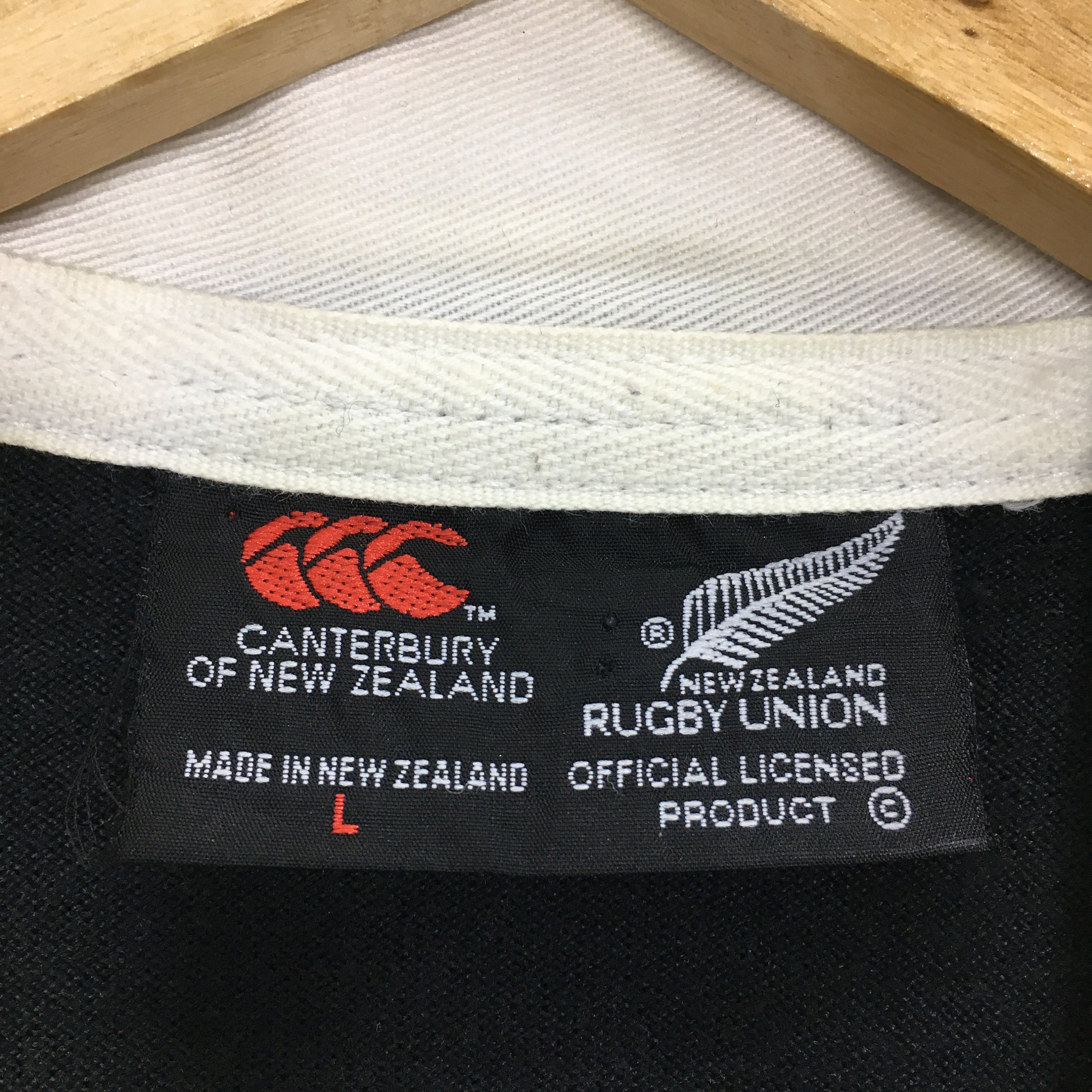 Vintage Canterbury of New Zealand All Blacks Polo Rugby Shirt Large Canterbury All Blacks ...