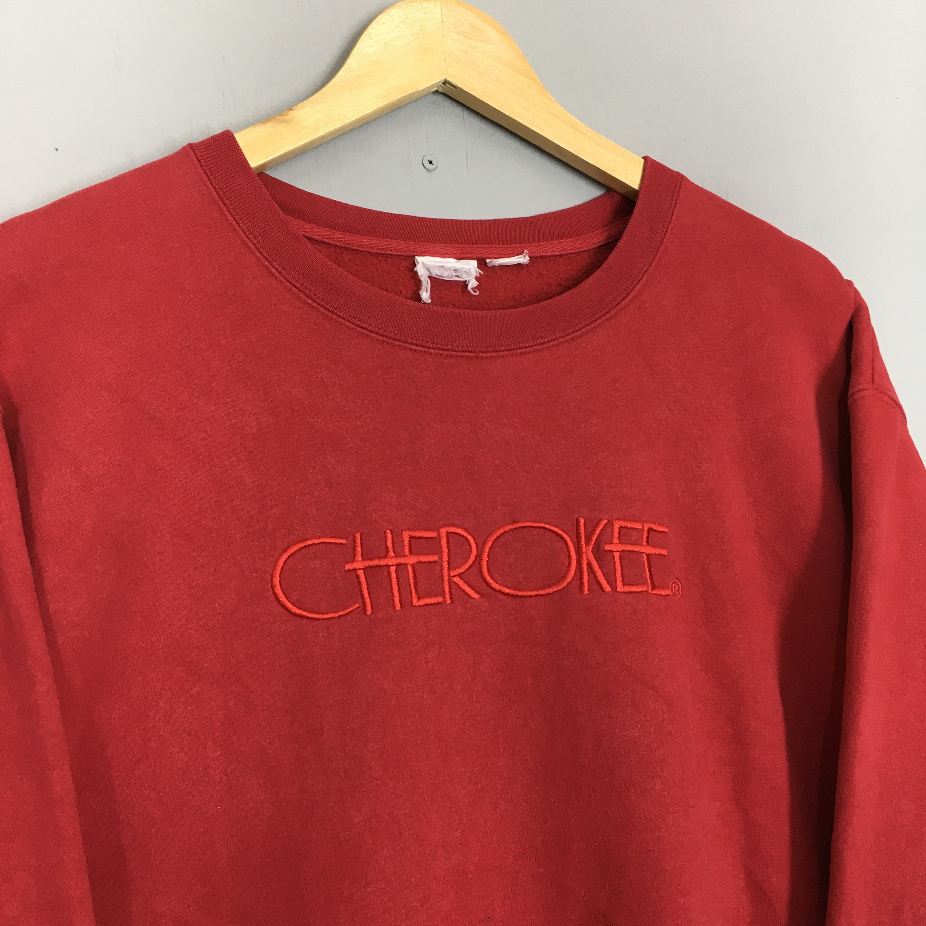Vintage Cherokee Embroidered Red Sweatshirt Large Cherokee Embroidery ...