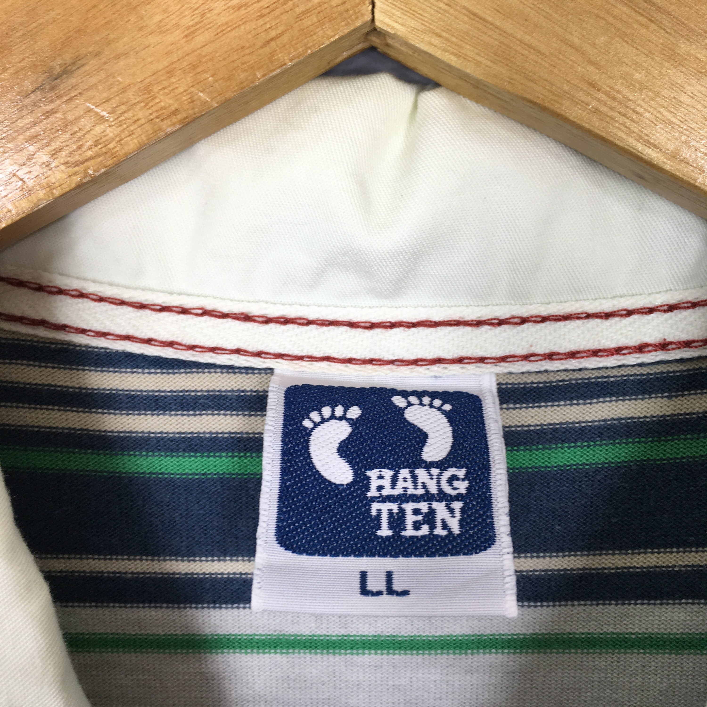 Vintage Hang Ten Stripes Polo Rugby Shirt Large Hang Ten Usa Striped Border Shirt Hang Ten ...