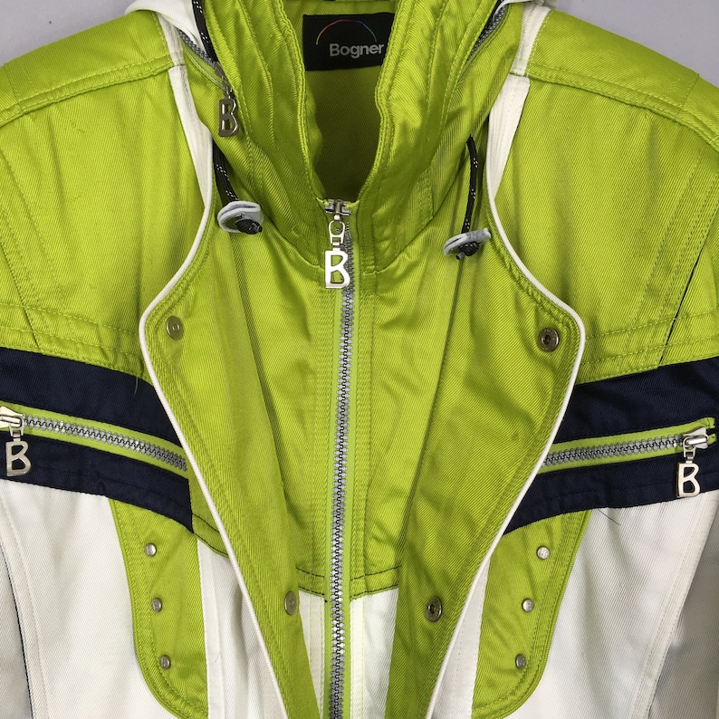 Vintage 90s Bogner Ski Wear Bomber Hoodie Winter Jacket Large Bogner ...