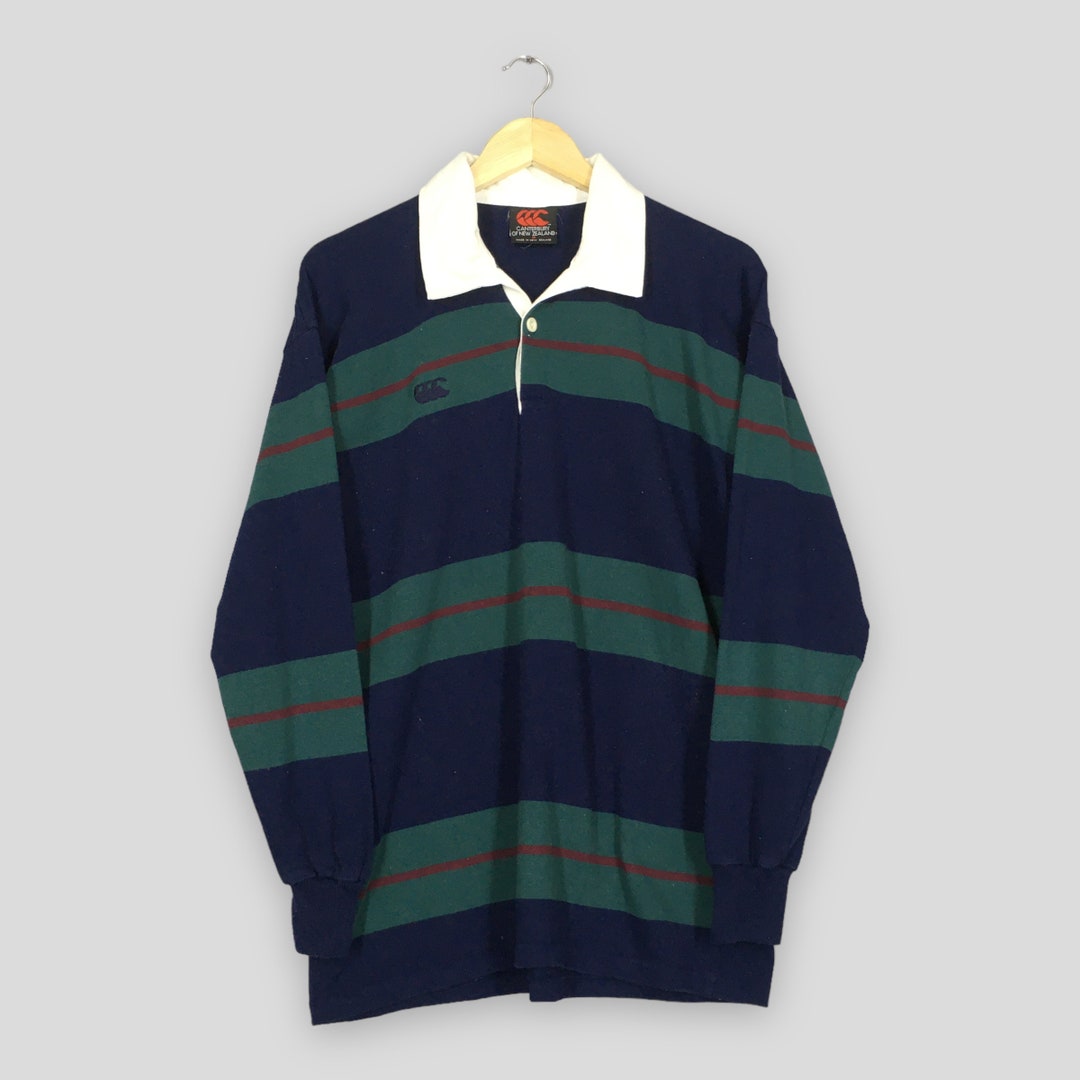 Vintage Canterbury of New Zealand Striped Polo Rugby Shirt Medium Steinlager Canterbury CCC ...