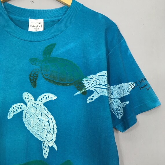 Vintage Hawaiian Sea Turtle Habitat Full Printed Tshi… - Gem