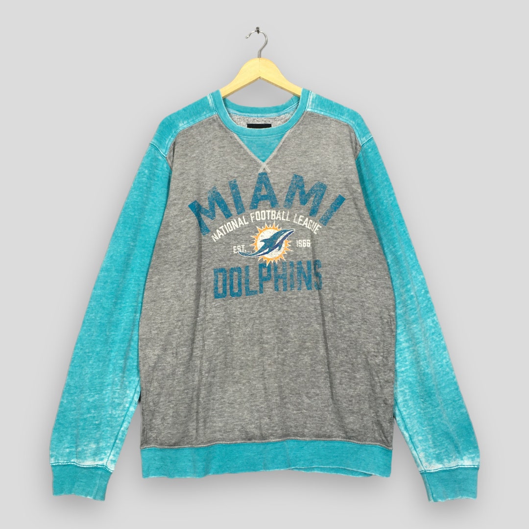 Miami Dolphins Nfl Raglan Sweatshirt Xlarge Vintage Miami Dolphins ...