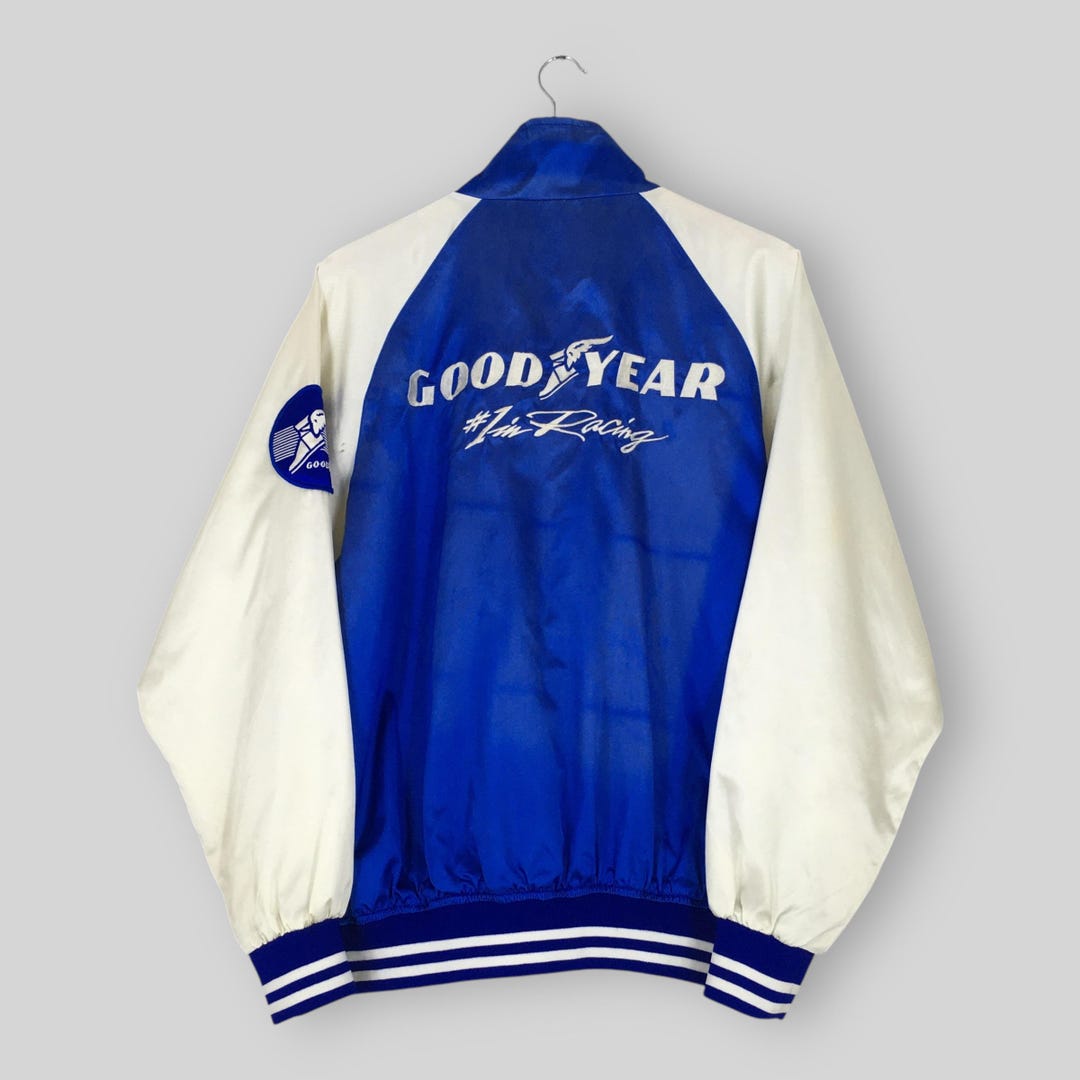 Vintage 90s Goodyear F1 Racing Blue Light Jacket Large Goodyear Racing ...