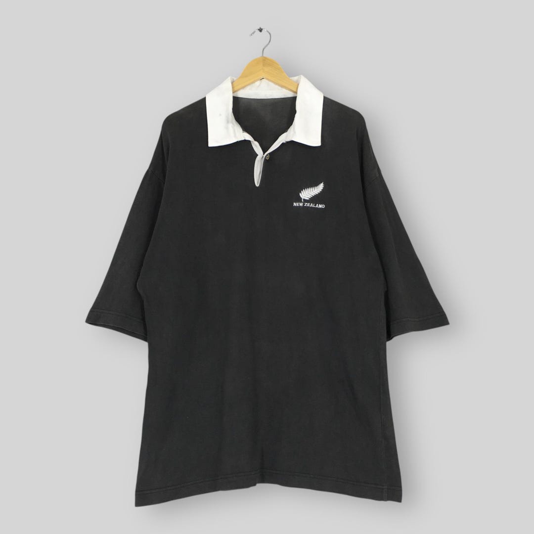 Vintage Distressed New Zealand All Blacks Rugby Shirt Xlarger ...