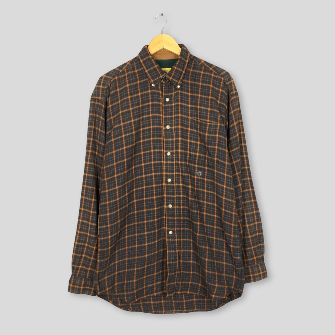 Vintage Duck Head Plaid Checkered Flannel Shirt Large Duck Head Casual ...