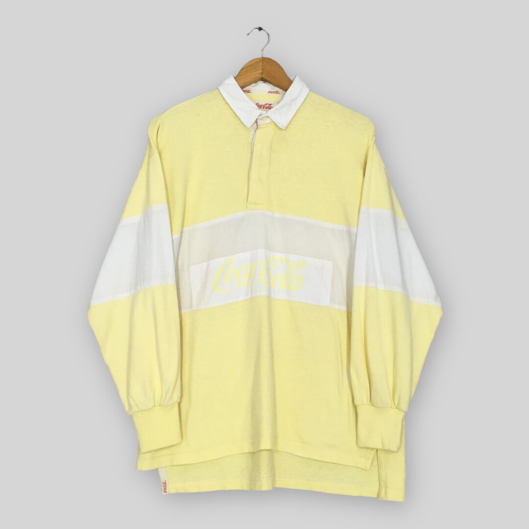 Vintage 90s Coca Cola Rugby Shirt Large Coca Cola Spell Out Polo Rugby ...