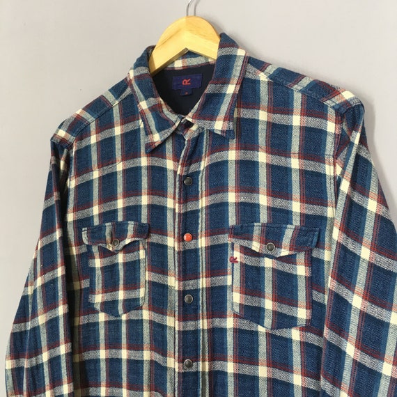 Vintage 45RPM Studio Japan Flannel Shirt Medium 90s 4… - Gem