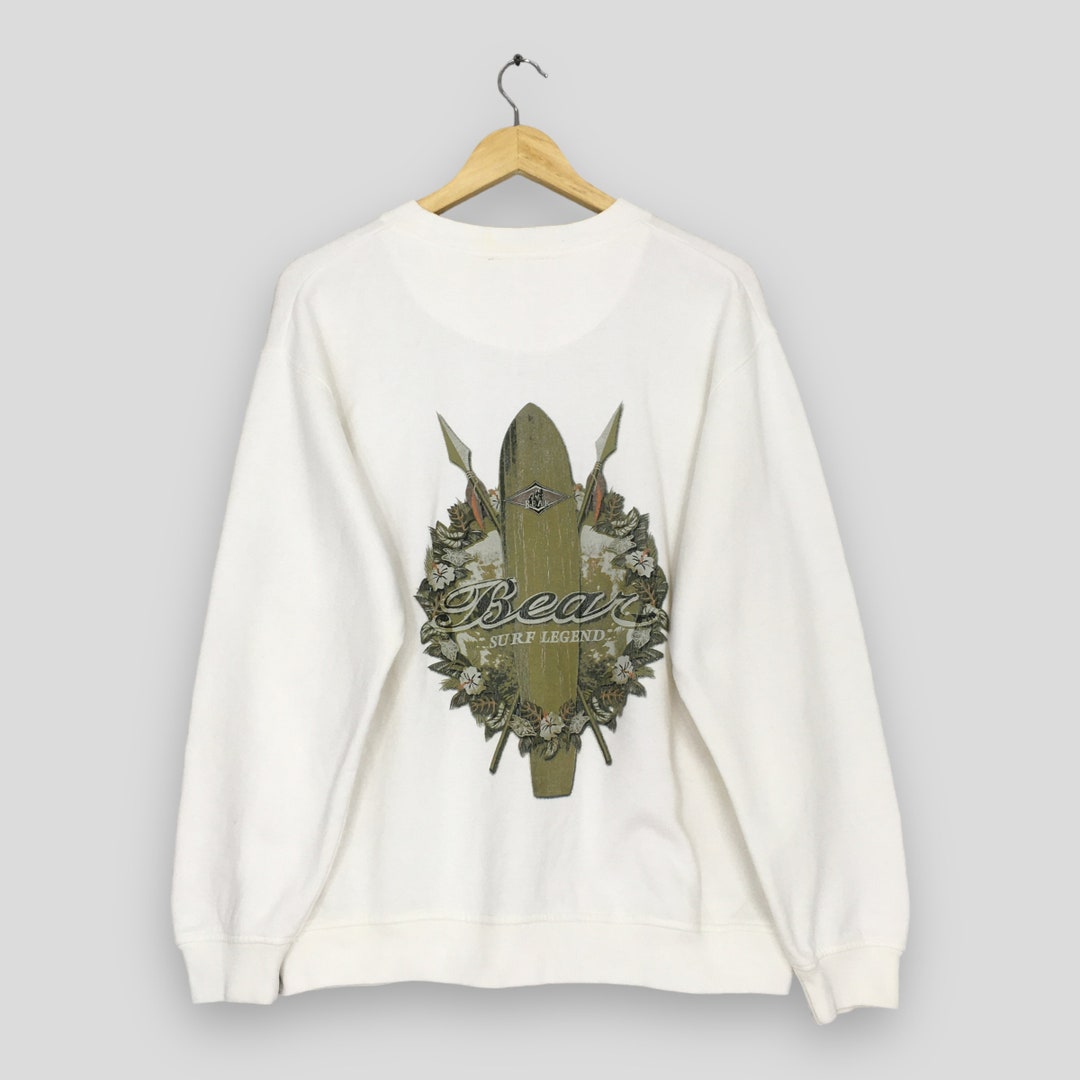 Vintage 90s Bear Surfboards White Sweatshirt Medium Bear Surf Legends ...