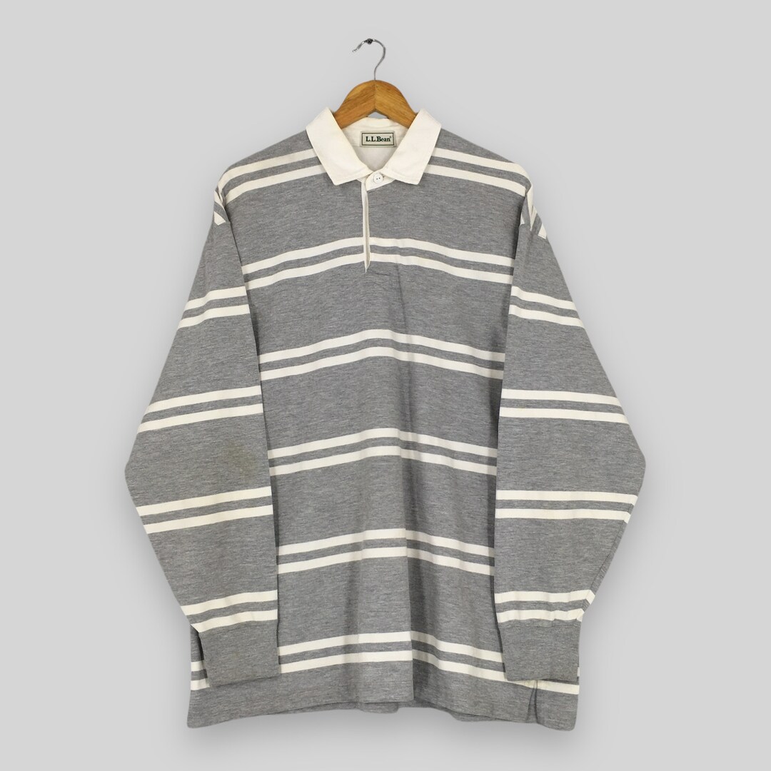 Vintage LL Bean Striped Rugby Shirt Xlarge LL Bean Usa Polo Rugby Wear ...