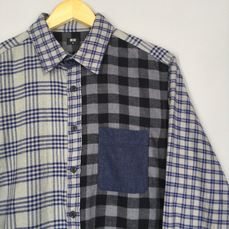 Vintage Japan Plaid Checkered Patchwork Flannel Medium Japanese Checked ...