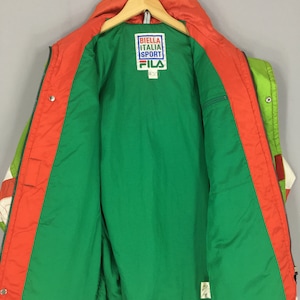 RARE Vintage Fila Italia Ski Wear Bomber Parka Jacket Medium Fila ...