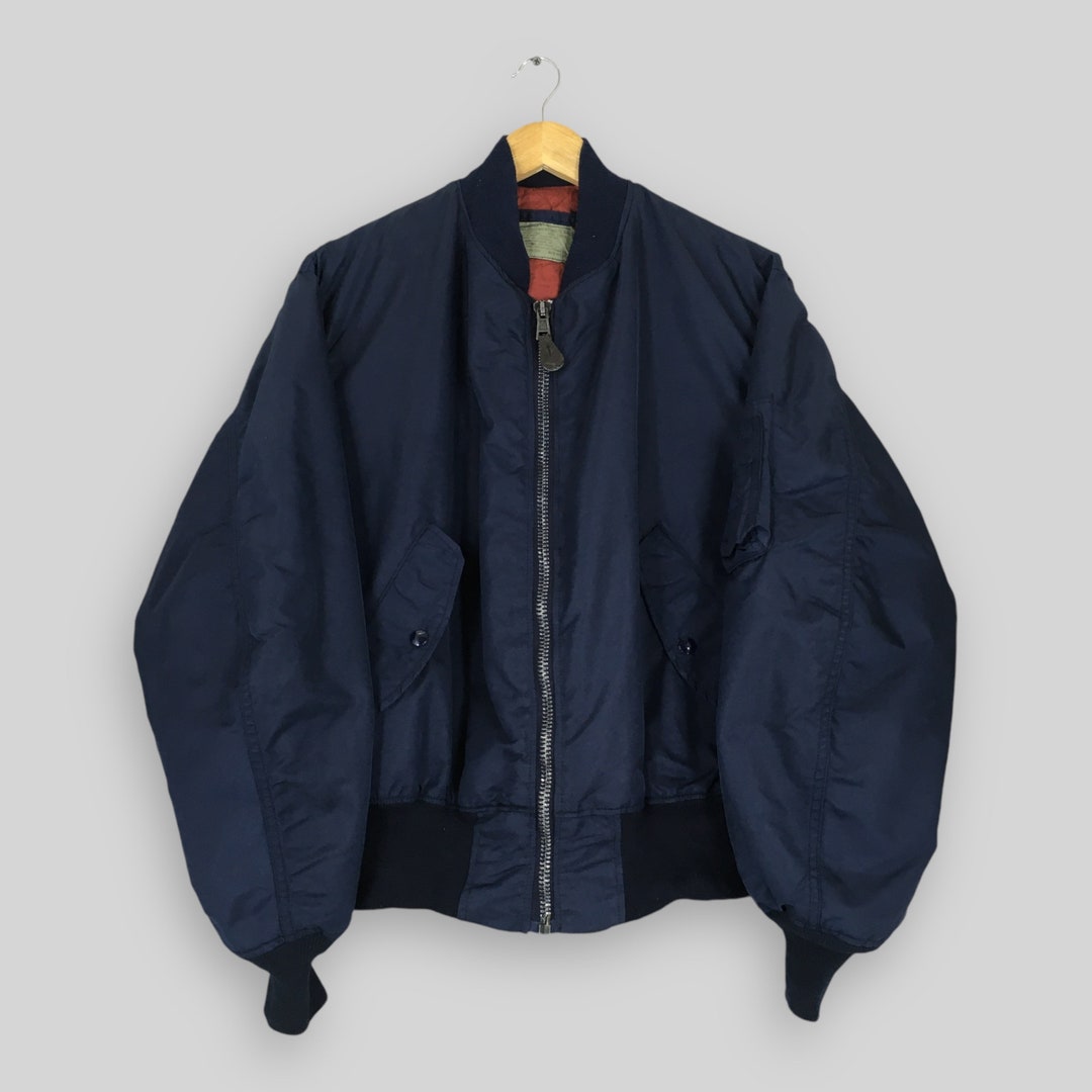 Vintage 90s Usaf MA-1 Bomber Flight Jacket Black Large Us Air Force ...