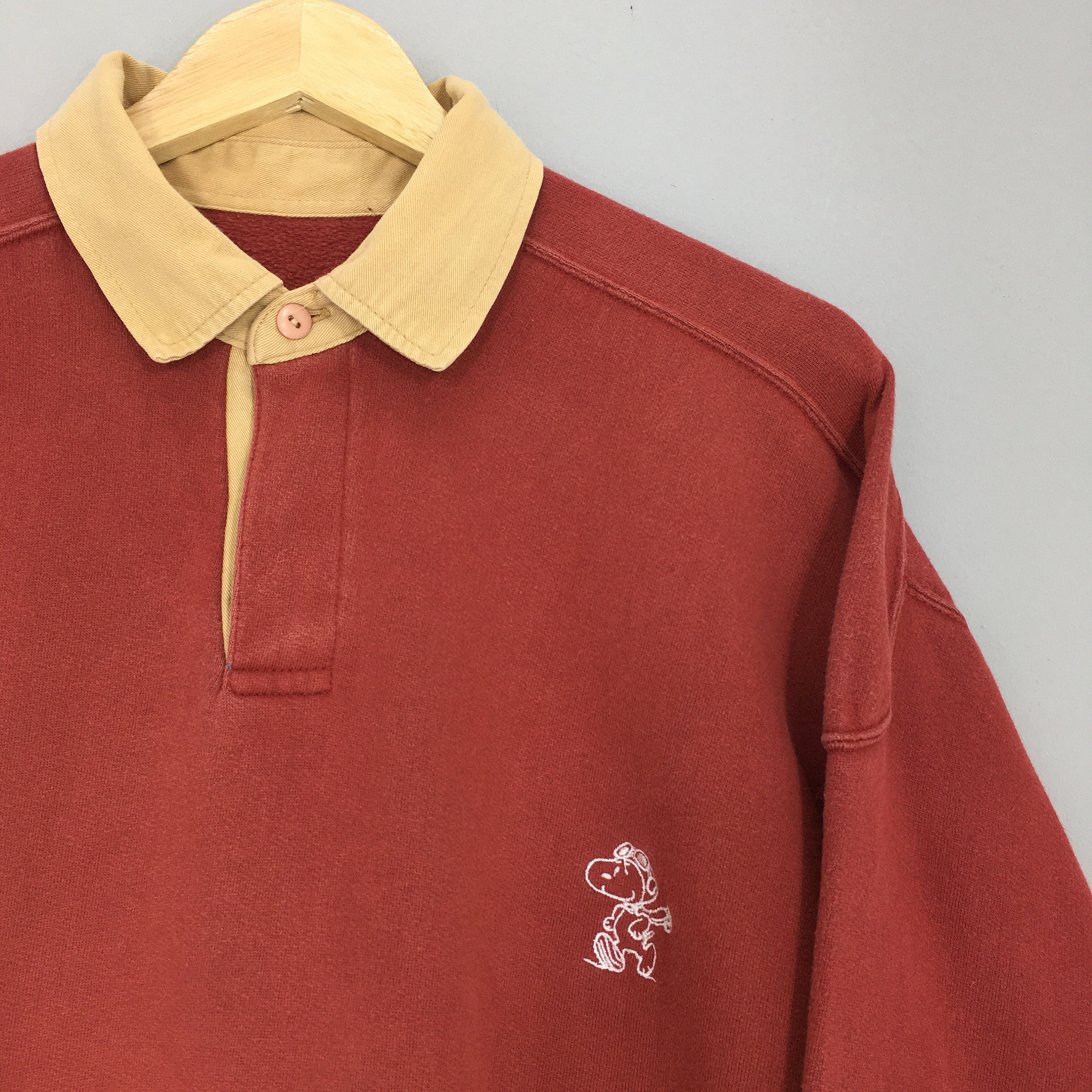 Vintage Snoopy Peanuts Red Rugby Shirt Xlarge Peanuts Snoopy ...