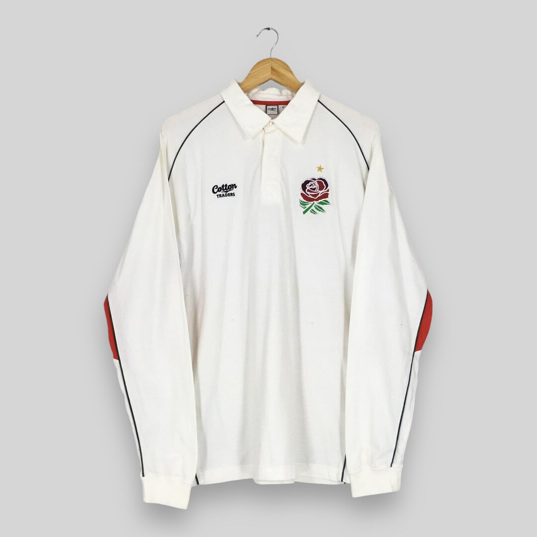 Vintage England Red Roses Polo Rugby Shirt Xlarge Cotton Traders ...