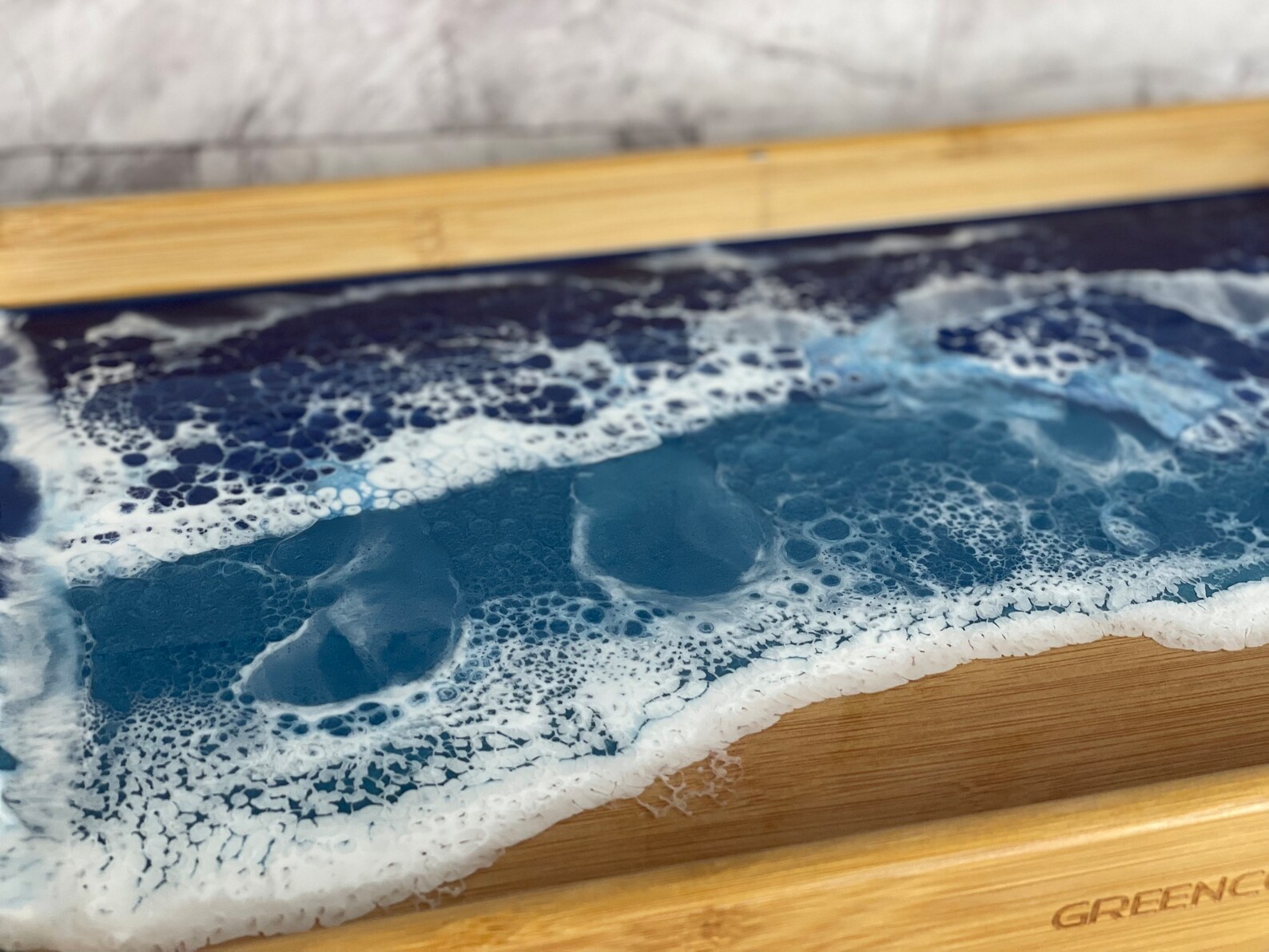 Bamboo Ocean Tray Wooden Resin Tray Beautiful Ocean Tray - Etsy