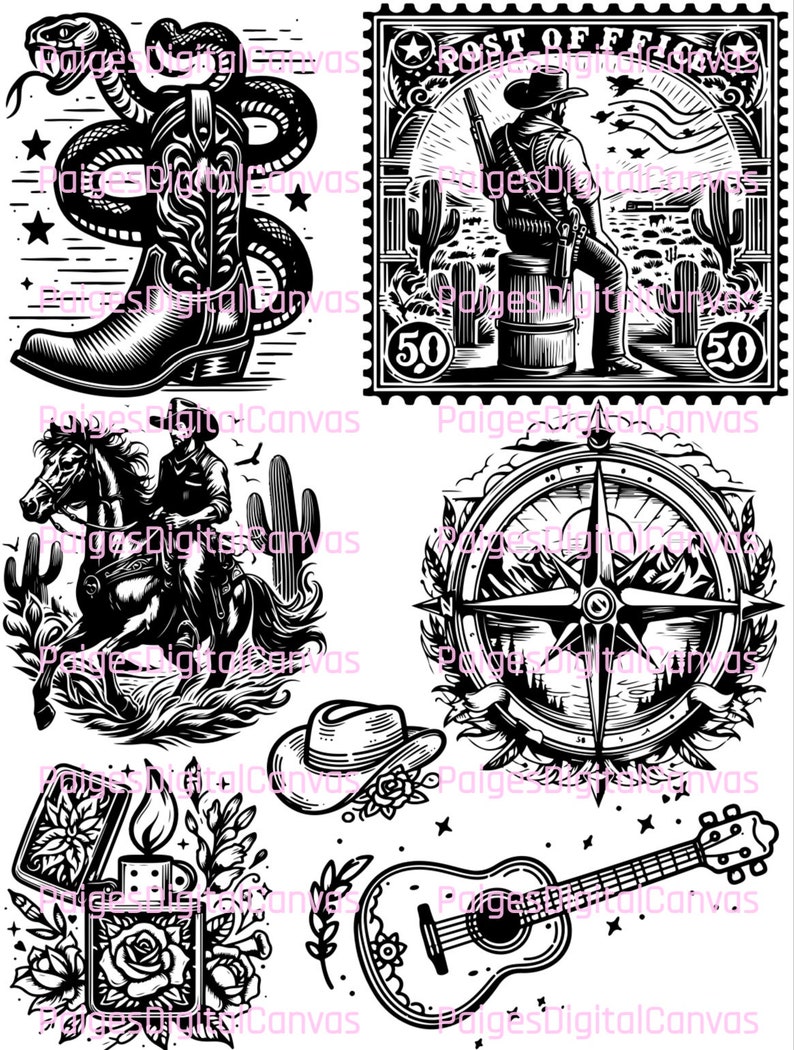 Western Tattoo Designs - Etsy