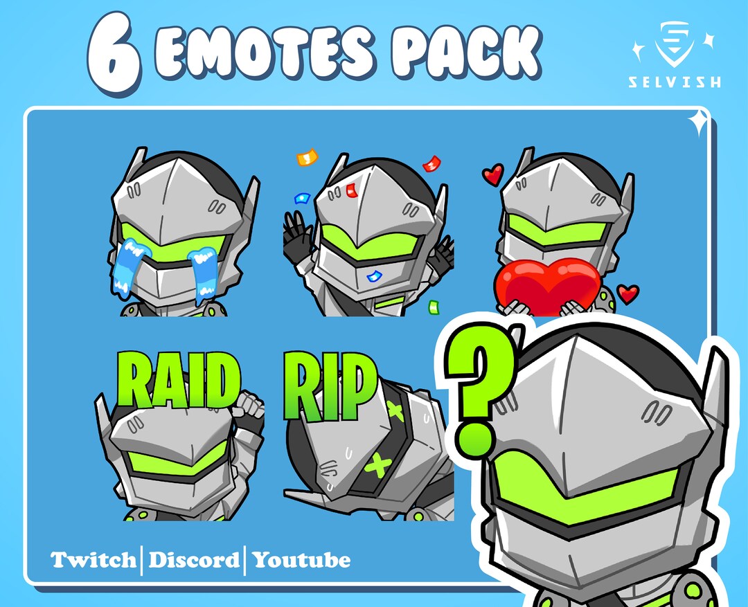 Genji Overwatch 6 Emotes Pack | Genji Twitch Emotes | Overwatch 2 ...