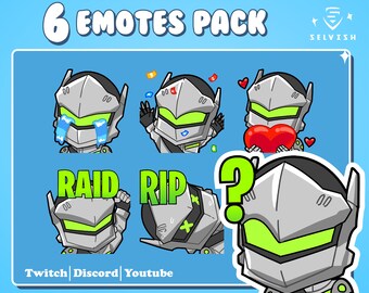 Genji Overwatch Twitch Emote Pack 112x112 / 56x56 / 28x28 - Twitch ...