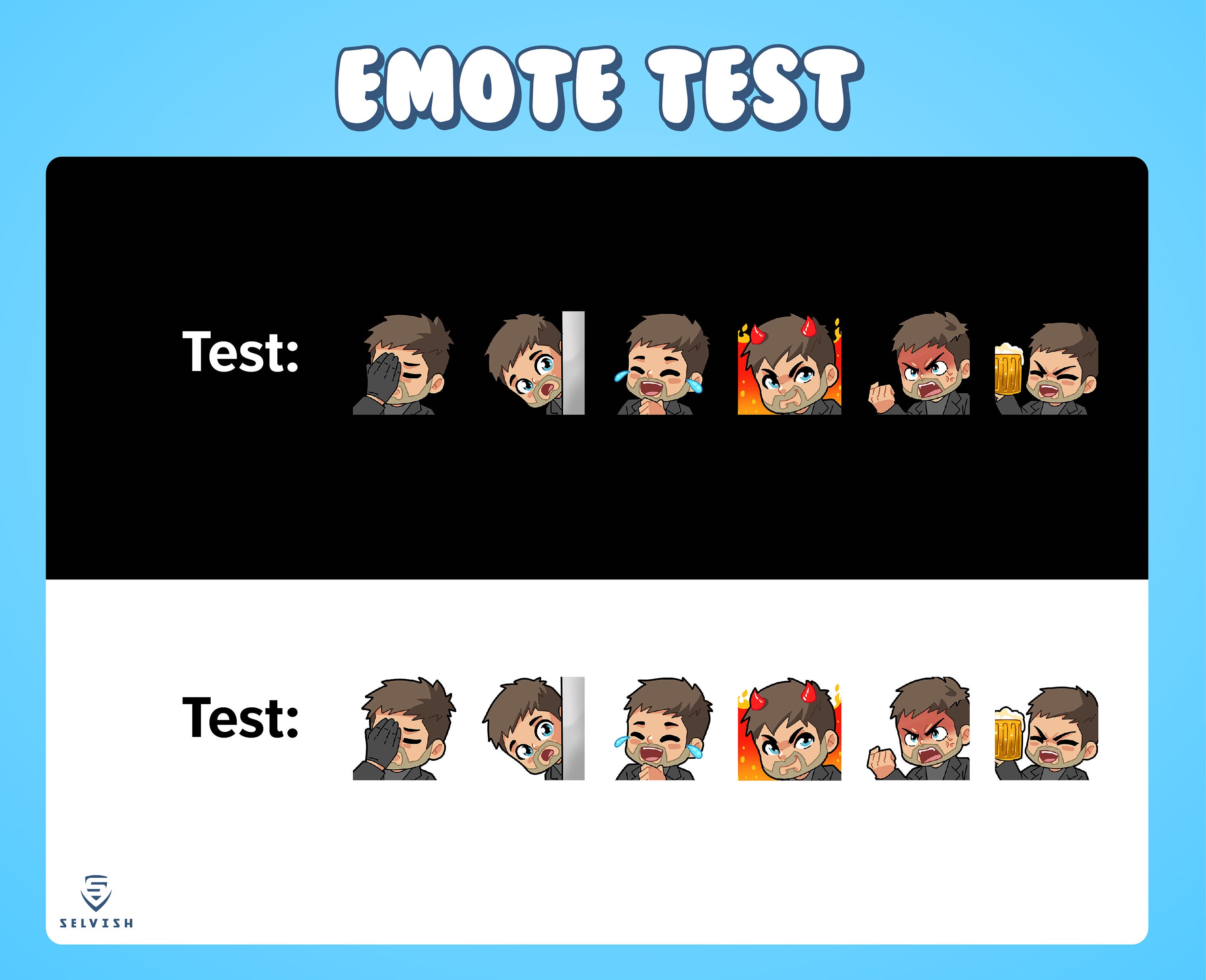 Chris Redfield 6 Emotes Pack 2 Chris Redfield Twitch Emotes Resident ...