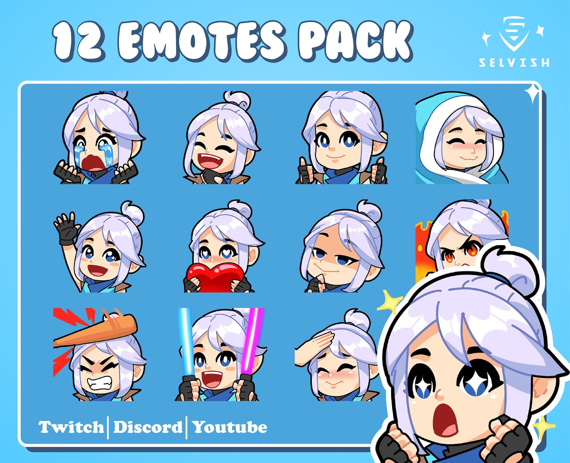 Jett 12 Emotes Pack Jett Valorant Twitch Emotes Valorant Emotes FPS ...