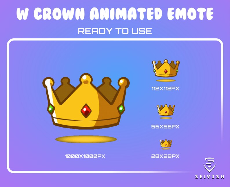 W King Crown Spinning Animated Twitch Emote - Etsy