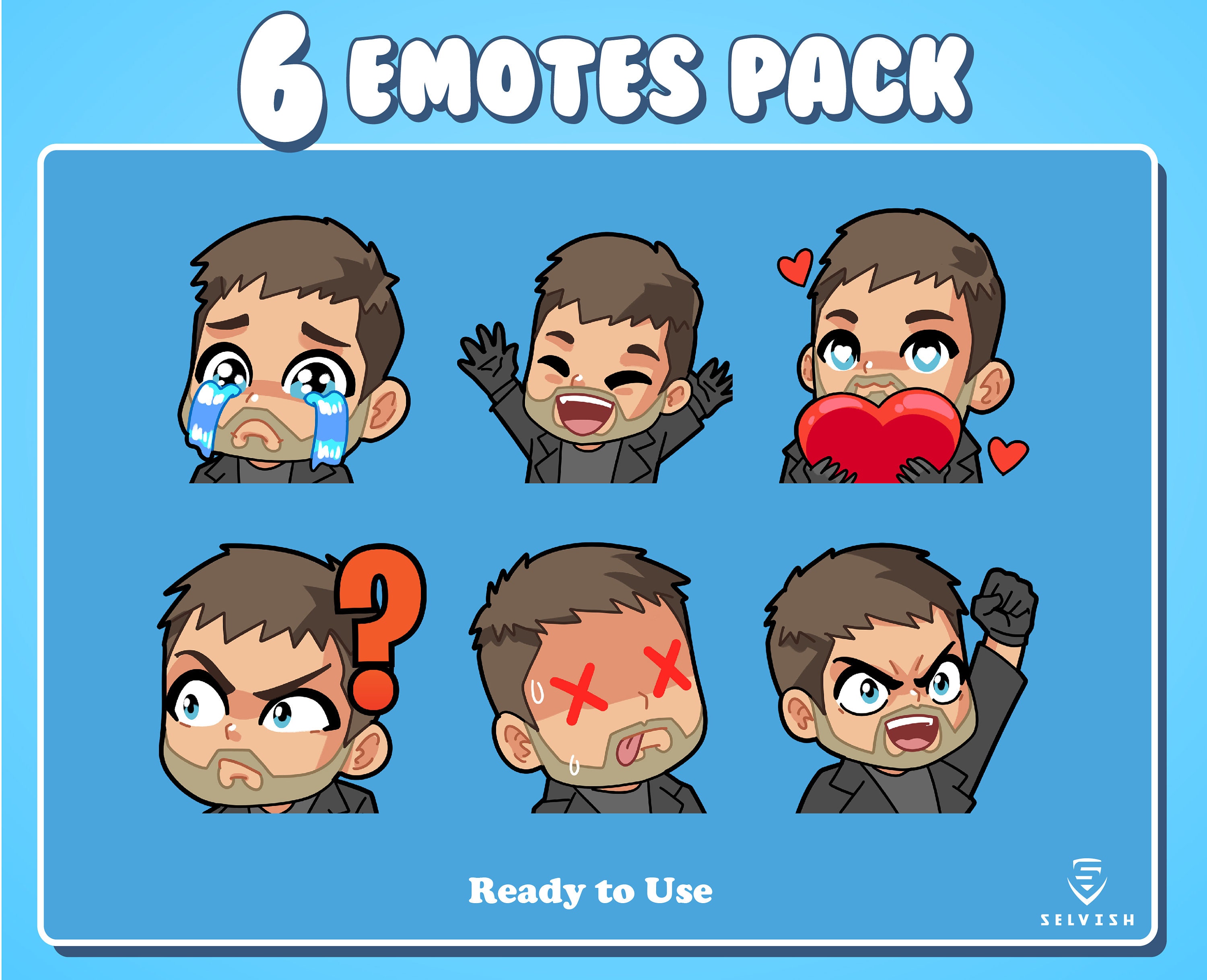 Chris Redfield Emotes Pack: Resident Evil Twitch/discord/youtube Emojis ...