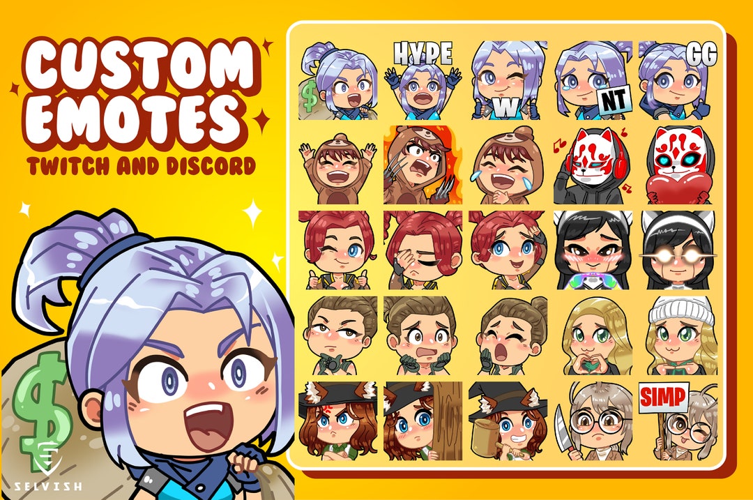 1X Custom Emote and Badge for Twitch, Discord, and Youtube in Chibi ...