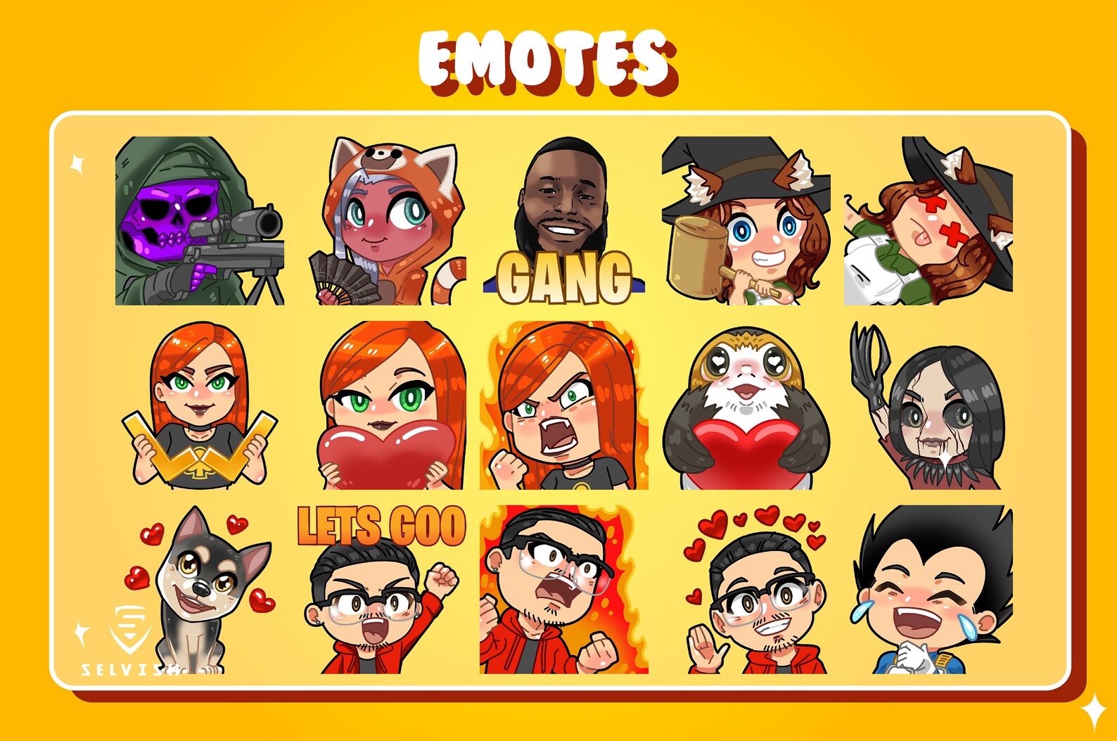 1X Custom Emote and Badge for Twitch, Discord, and Youtube in Chibi ...