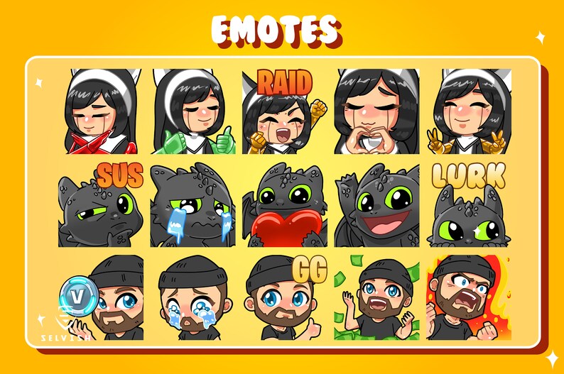 1X Custom Emote and Badge for Twitch, Discord, and Youtube in Chibi ...