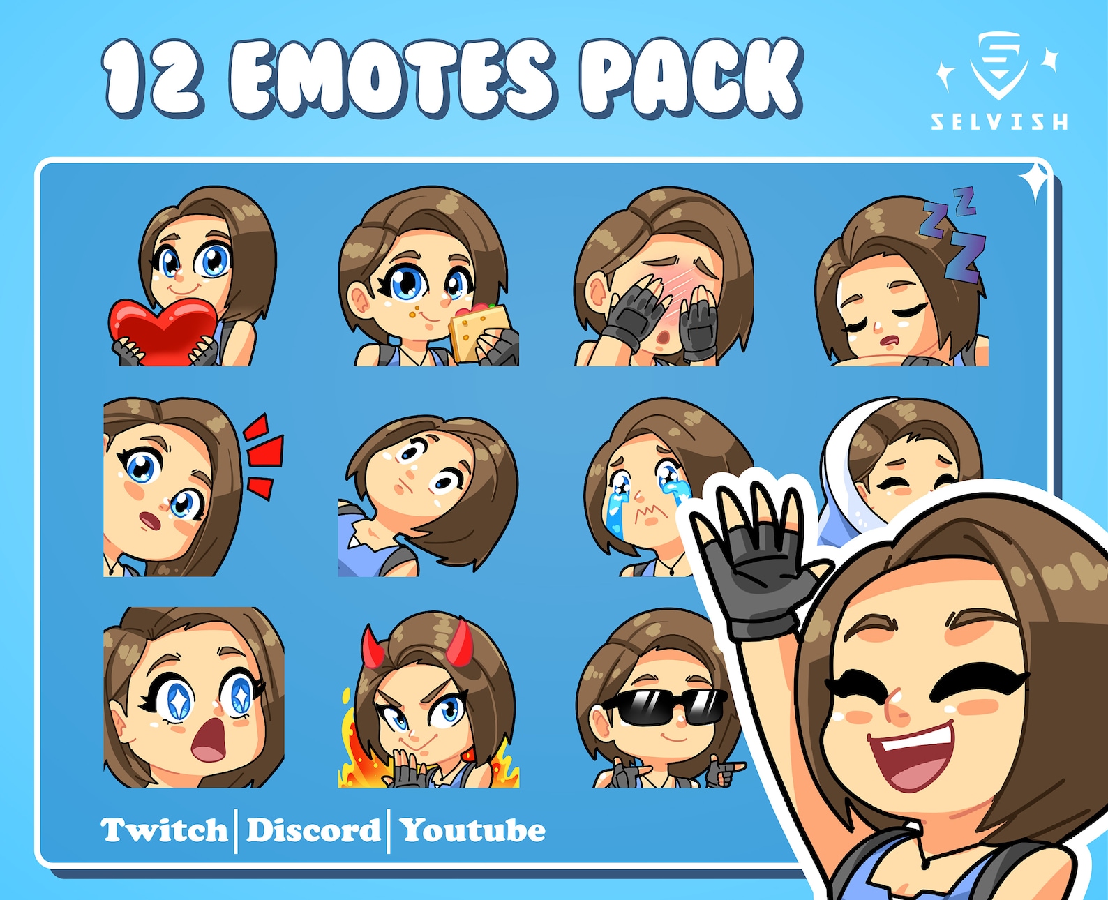 Jill 12 Emotes Pack Resident Evil Twitch Emotes Dead by Daylight Emotes ...