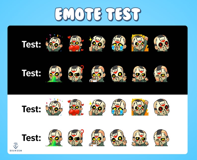 Jason 12 Emotes Pack | Horror Twitch Emotes | Dead by Daylight Emotes ...