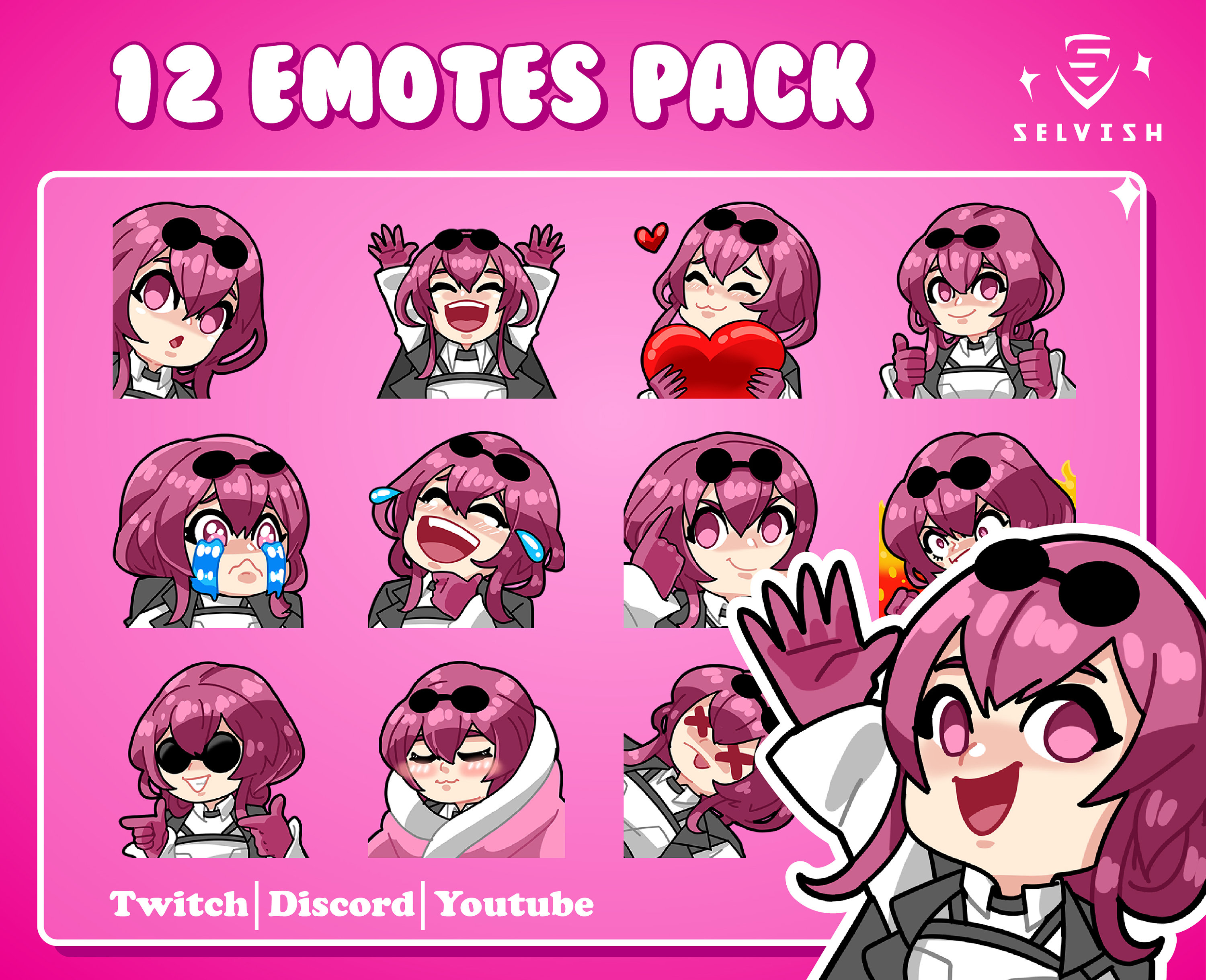 Buy Kafka Honkai Star Rail 12 Emotes Pack HSR Twitch Emotes Online in ...
