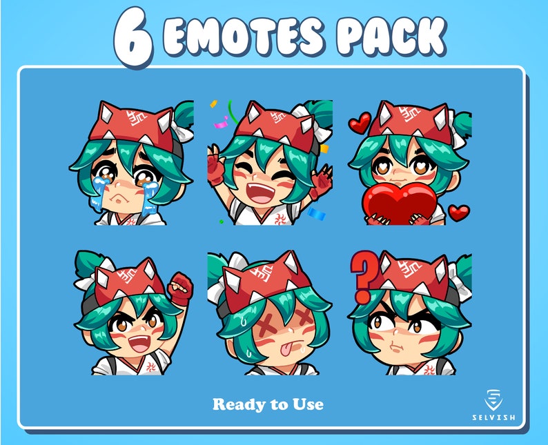 Overwatch Kiriko 6 Emotes Pack | Kiriko Twitch Emotes | Overwatch 2 ...
