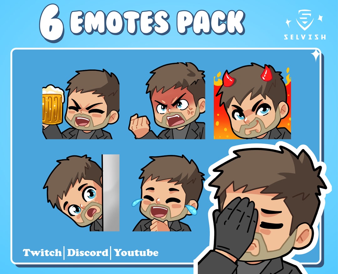 Chris Redfield 6 Emotes Pack 2 | Chris Redfield Twitch Emotes ...