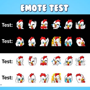 Chicken Rooster Emotes | Cute Funny Chicken Rooster 12 Emotes Pack for ...