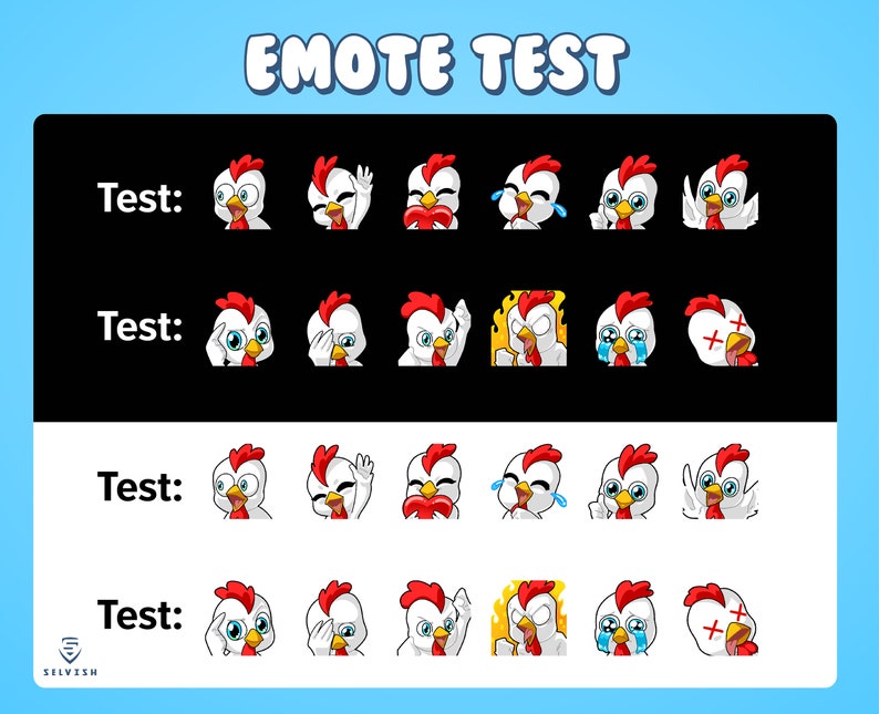 Chicken Rooster Emotes | Cute Funny Chicken Rooster 12 Emotes Pack for ...