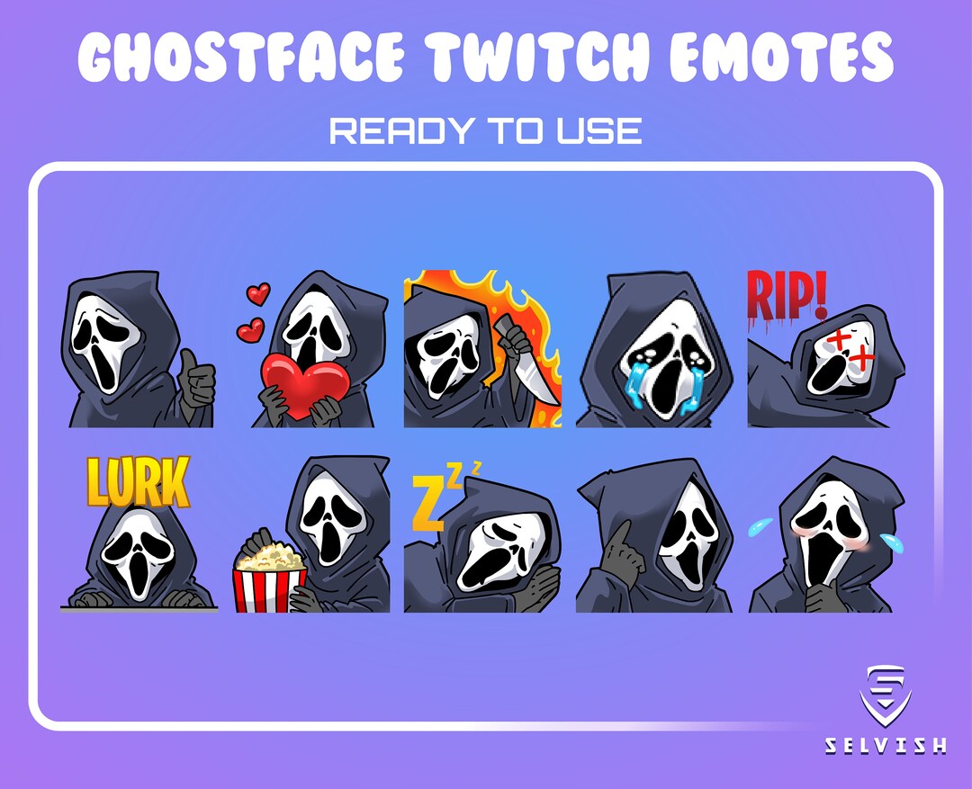 Ghostface 10 Horror Emotes Pack for Twitch, Youtube, and Discord - Etsy