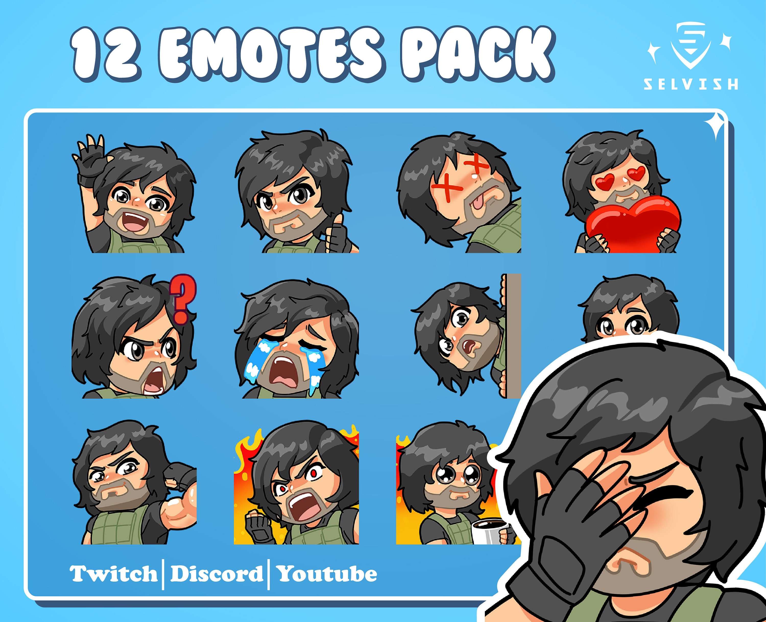 Carlos 12 Emotes Pack Resident Evil Twitch Emotes Dead by Daylight ...