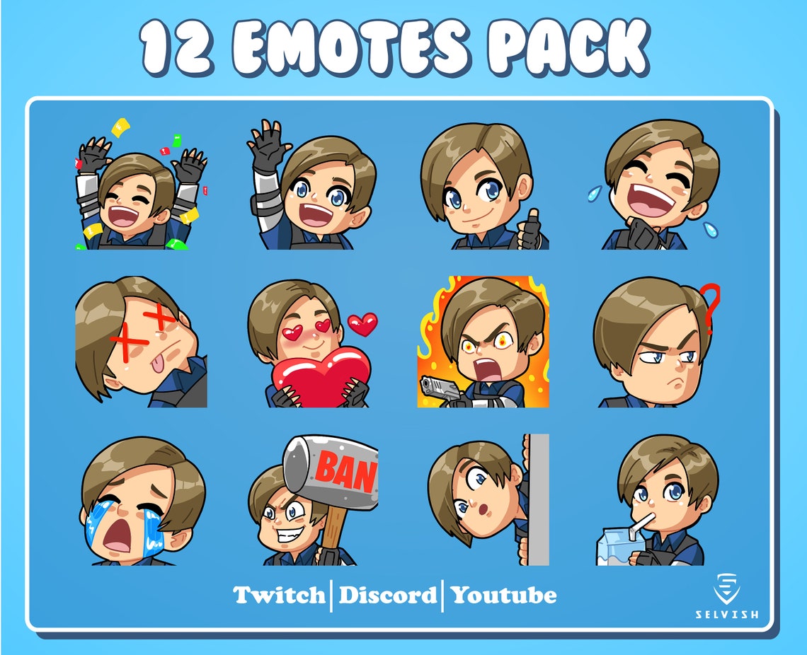 Leon 12 Emotes Pack Dbd Twitch Emotes Dead by Daylight - Etsy UK