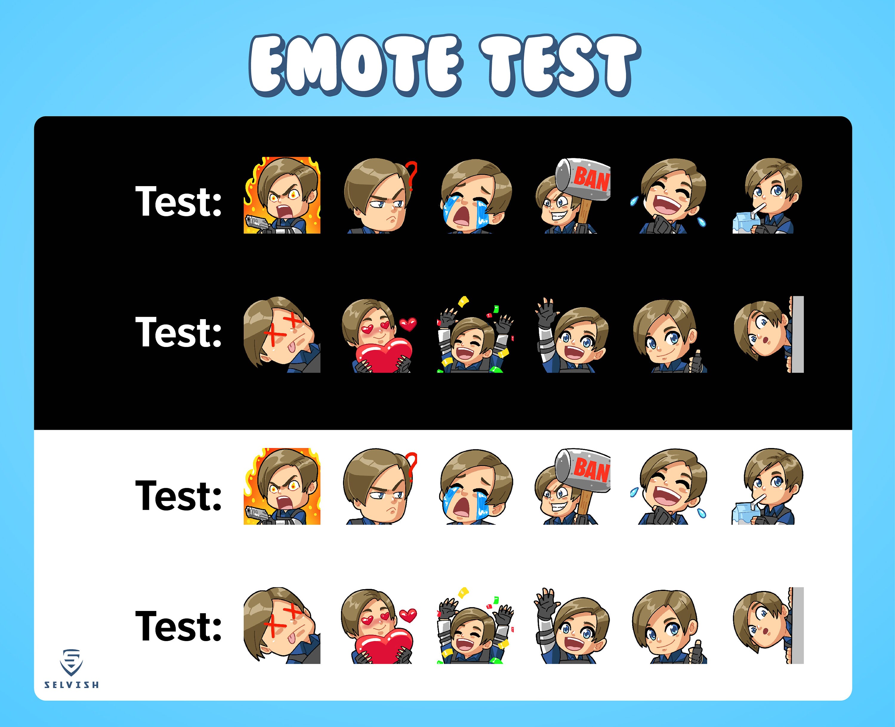 Leon 12 Emotes Pack Dbd Twitch Emotes Dead by Daylight - Etsy UK