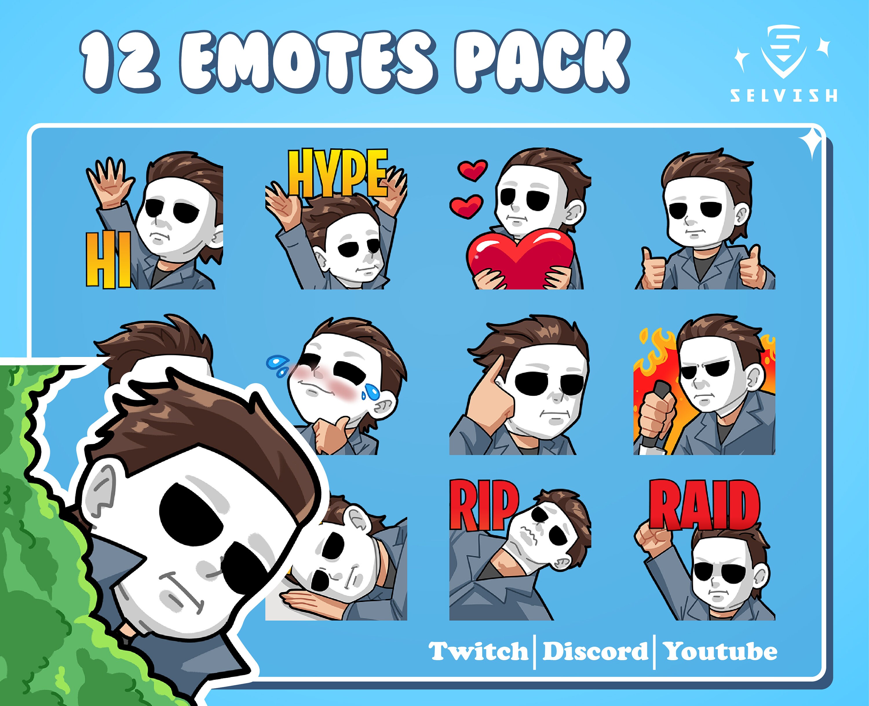 Michael Myers 12 Emotes Pack Dbd Twitch Emotes Dead by - Etsy
