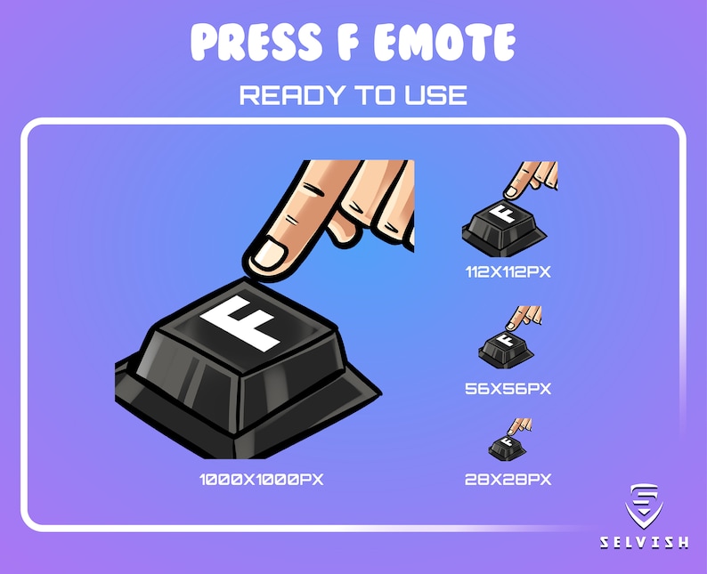 Press F Emote for Discord, and Youtube - Etsy